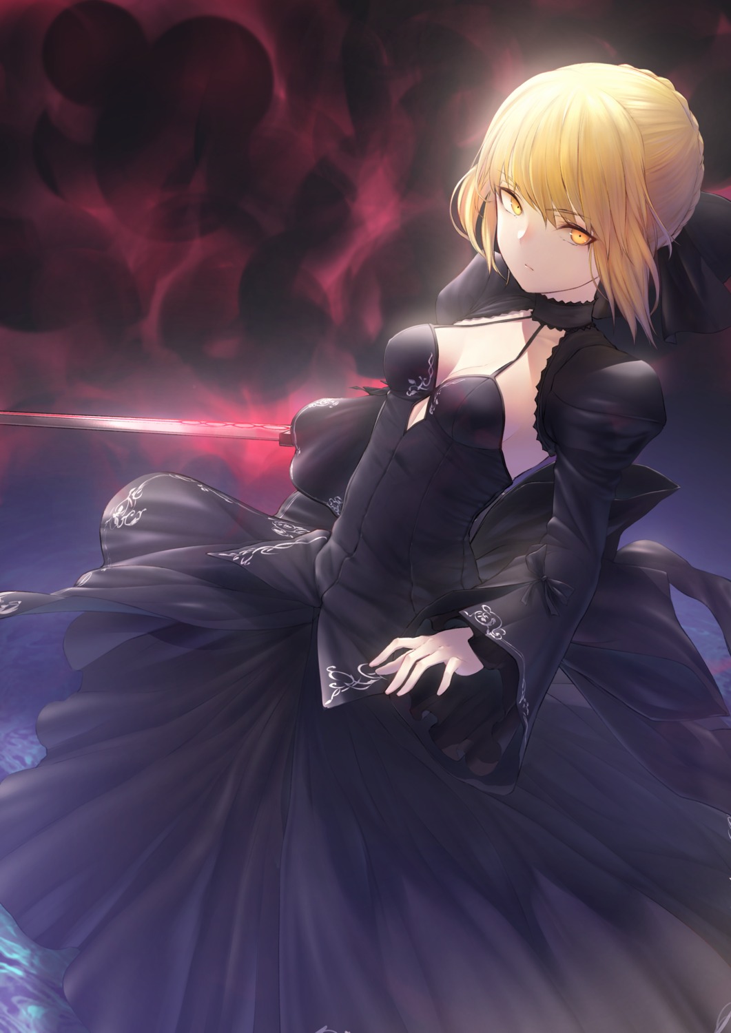 Itaco Fategrand Order Saber Saber Alter Cleavage Dress Sword 557374 Yandere